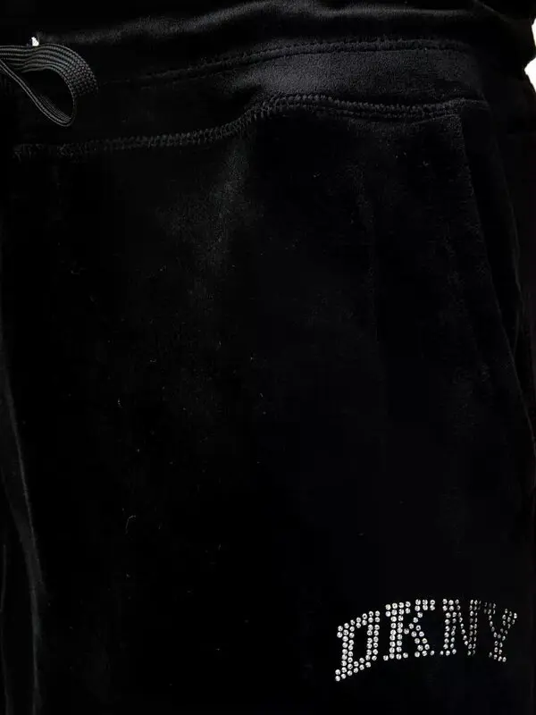 Dkny Logo-embellished Velvet Track Pants