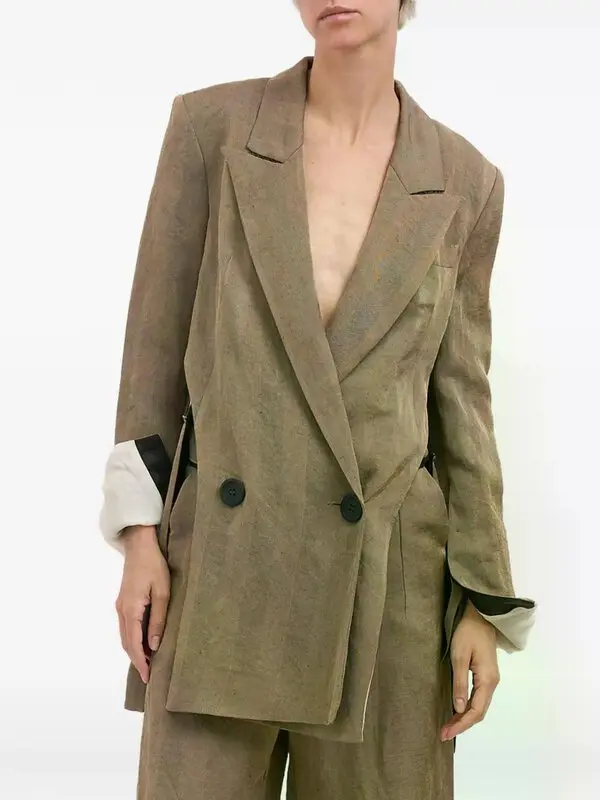 ALESSANDRA MARCHI Double-breasted Cut-out Blazer