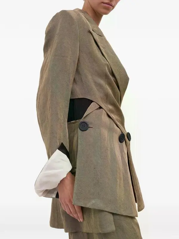 ALESSANDRA MARCHI Double-breasted Cut-out Blazer