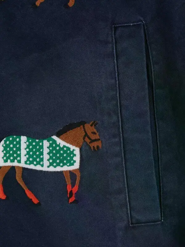 FOUND Lariat Horse-embroidered Corduroy-collar Jacket