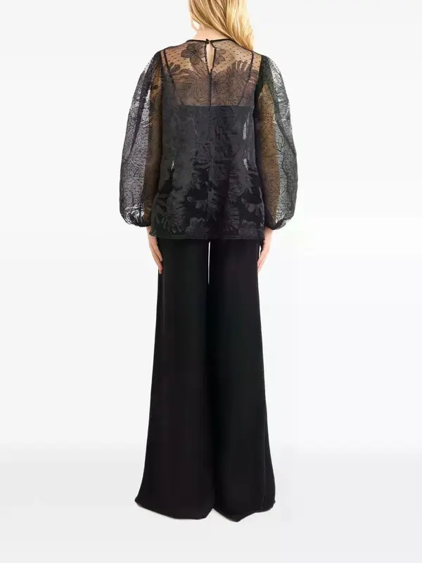 GEMY MAALOUF Embroidered Puff-sleeve Top