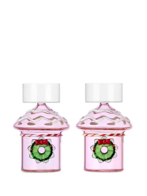 ICHENDORF MILANO Wreath-detail Tealight Holders - Pink