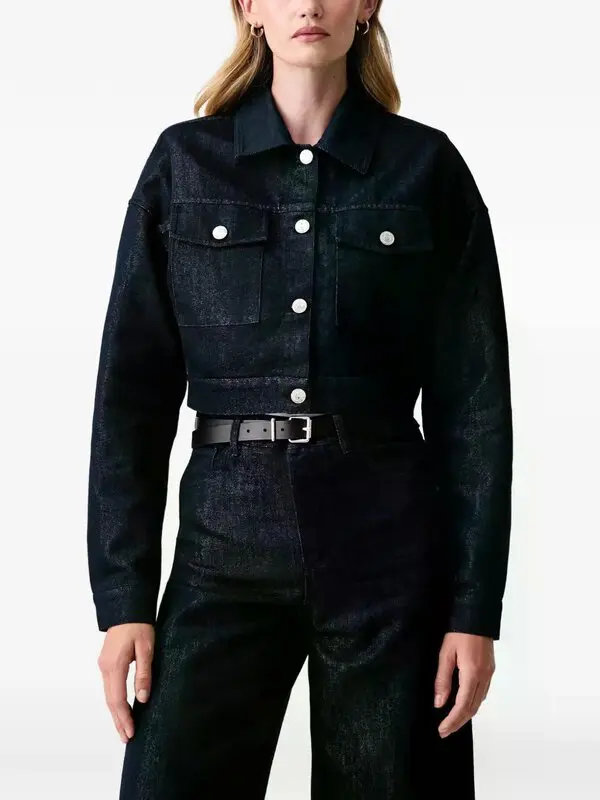 FRACOMINA Cropped Denim Jacket - Blue