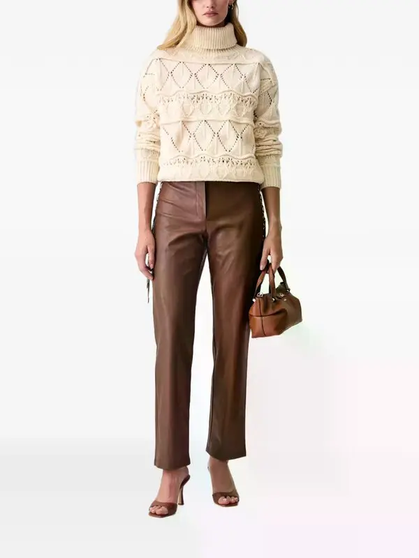 FRACOMINA Pointelle-knit Roll-neck Sweater