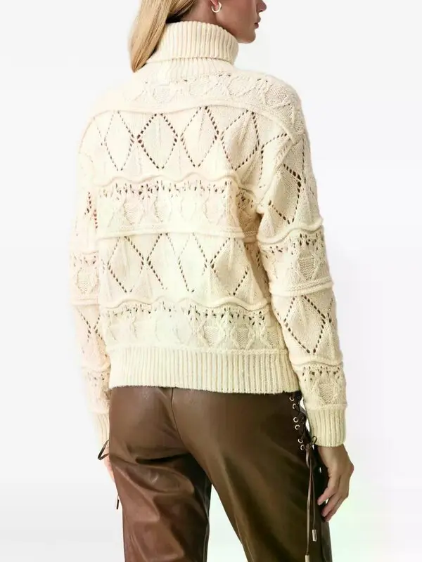 FRACOMINA Pointelle-knit Roll-neck Sweater
