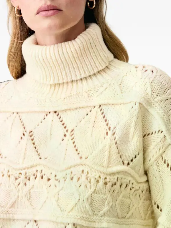 FRACOMINA Pointelle-knit Roll-neck Sweater