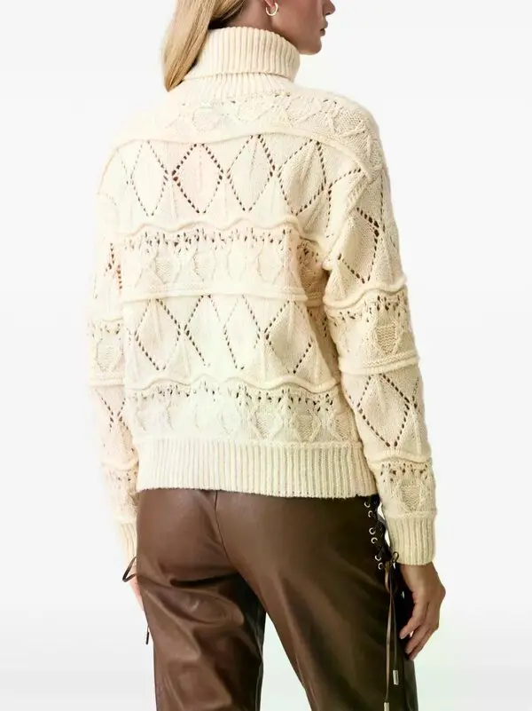 FRACOMINA Pointelle-knit Roll-neck Sweater