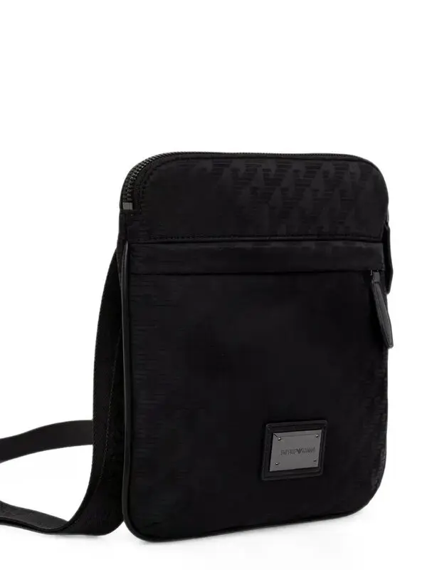 Emporio Armani Monogram-pattern Logo-plaque Messenger Bag