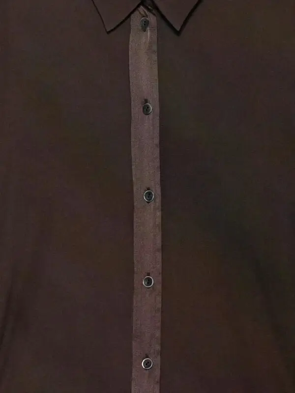 Kristensen Du Nord Silk-blend Button-up Shirt - Brown