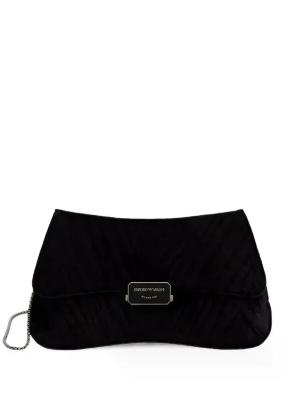 Emporio Armani Logo-plaque Chain-strap Cross Body Bag - Black