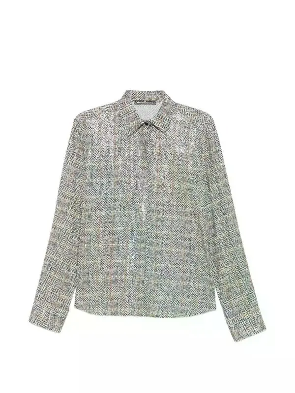 Ermanno Scervino Sequin-embellished Herringbone Shirt