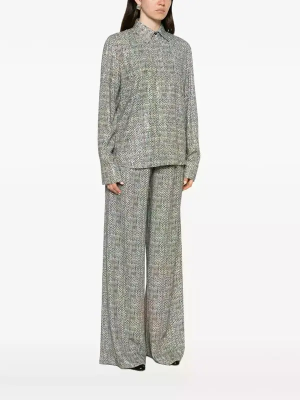 Ermanno Scervino Sequin-embellished Herringbone Shirt