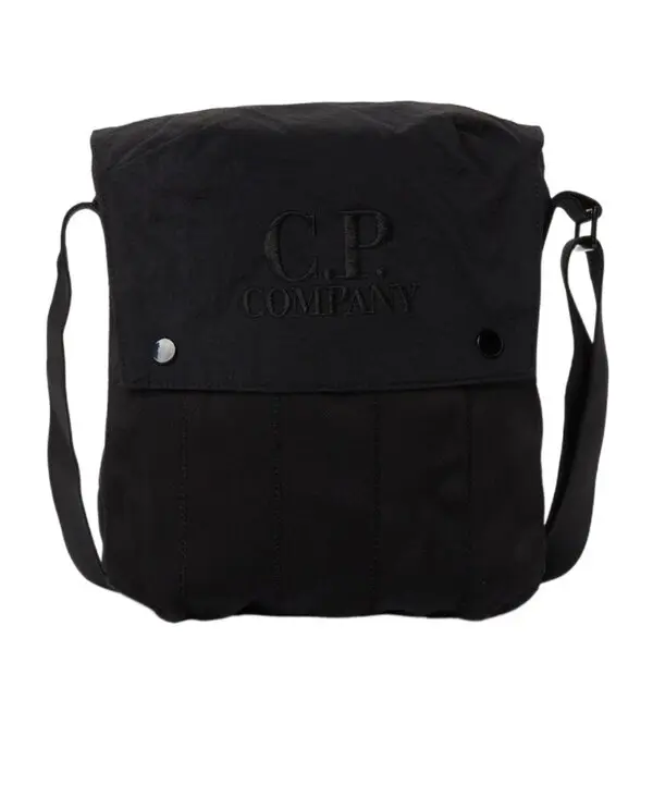 C.P. COMPANY Logo-embroidered Shoulder Bag - Black