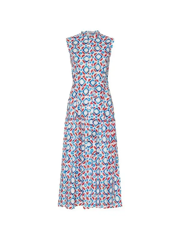 Marella Geometric-print Belted Maxi Dress
