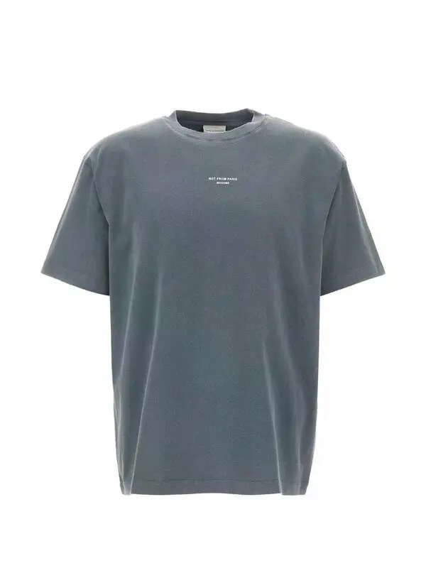 Drole De Monsieur Classic Slogan Printed T-shirt - Grey