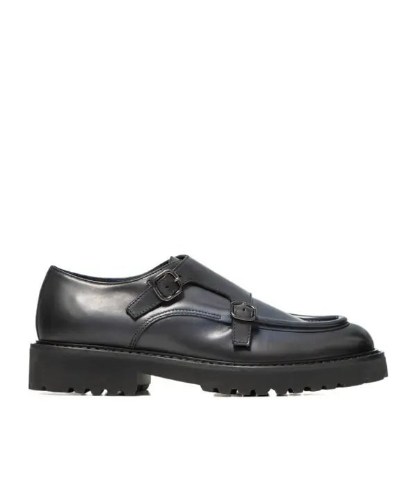 DOUCAL'S Double-buckle Almond Toe Monk Shoes