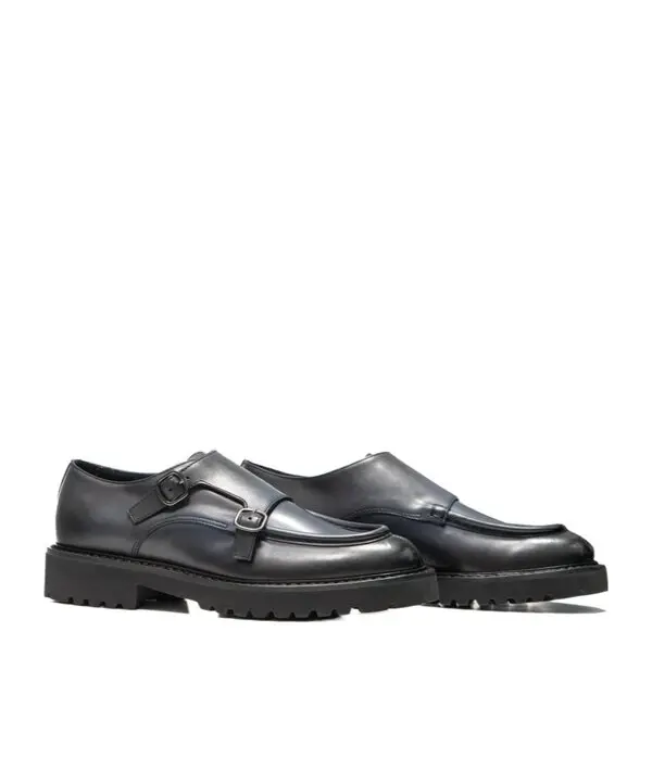 DOUCAL'S Double-buckle Almond Toe Monk Shoes