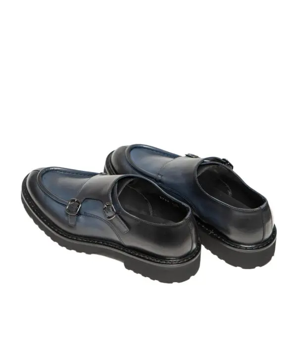 DOUCAL'S Double-buckle Almond Toe Monk Shoes