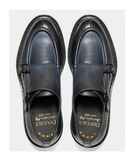 DOUCAL'S Double-buckle Almond Toe Monk Shoes