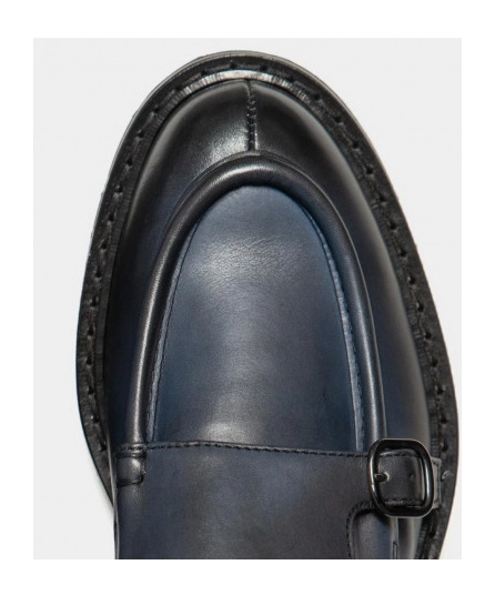 DOUCAL'S Double-buckle Almond Toe Monk Shoes