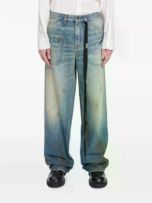 ANN DEMEULEMEESTER Distressed Wide-leg Jeans