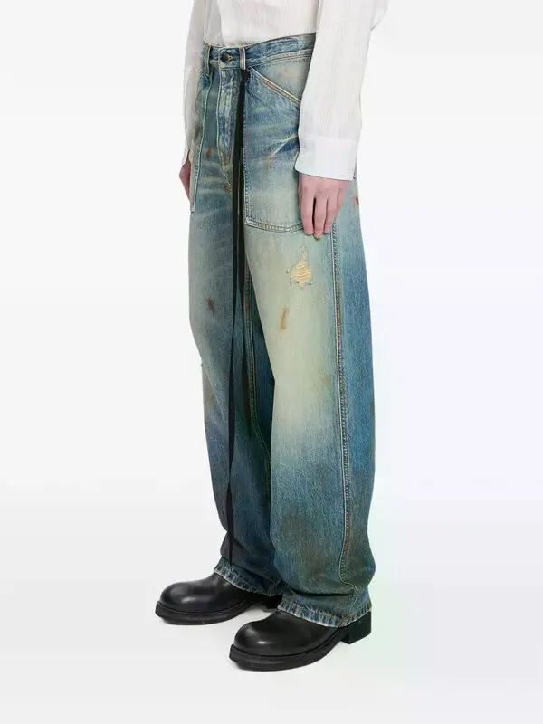 ANN DEMEULEMEESTER Distressed Wide-leg Jeans