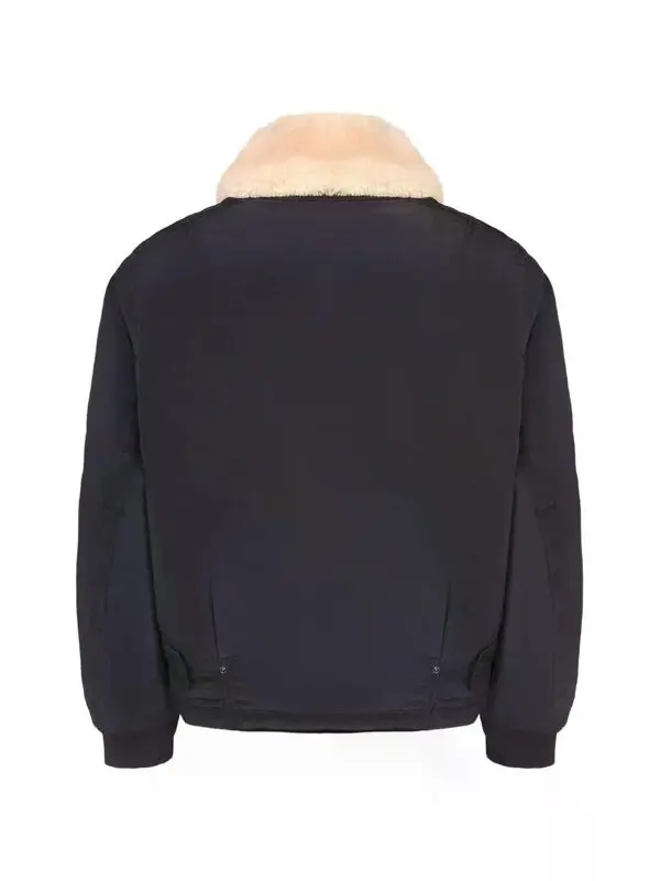 Emporio Armani Shearling-collar Logo-plaque Jacket