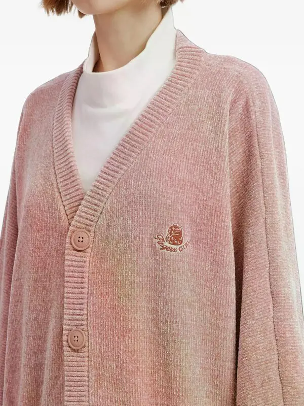 FINGERCROXX Logo-embroidered V-neck Cardigan