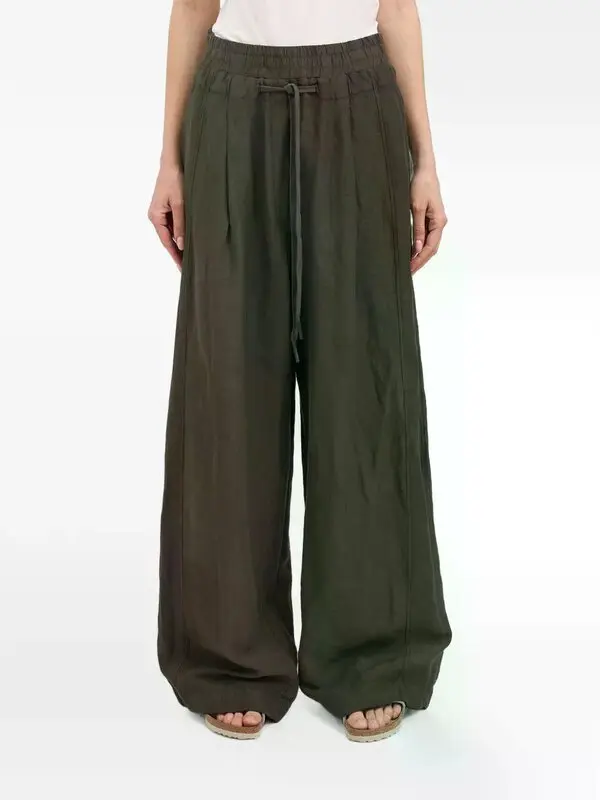 Andrea Ya'aqov Wide-leg Drawstring Trousers - Brown