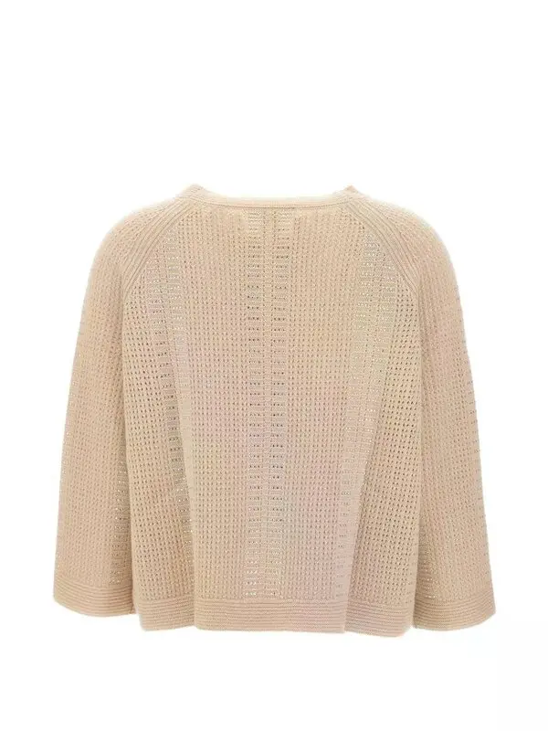 ELENA MIRÒ Rhinestone-embellished Open-knit Sweater