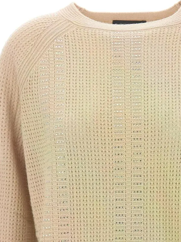 ELENA MIRÒ Rhinestone-embellished Open-knit Sweater