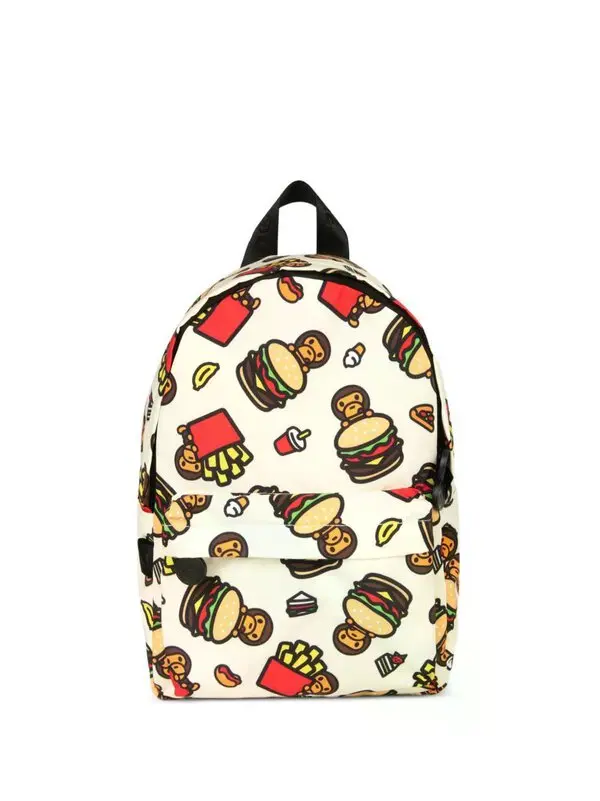 A BATHING APE Baby Milo Graphic-print Backpack - Neutrals