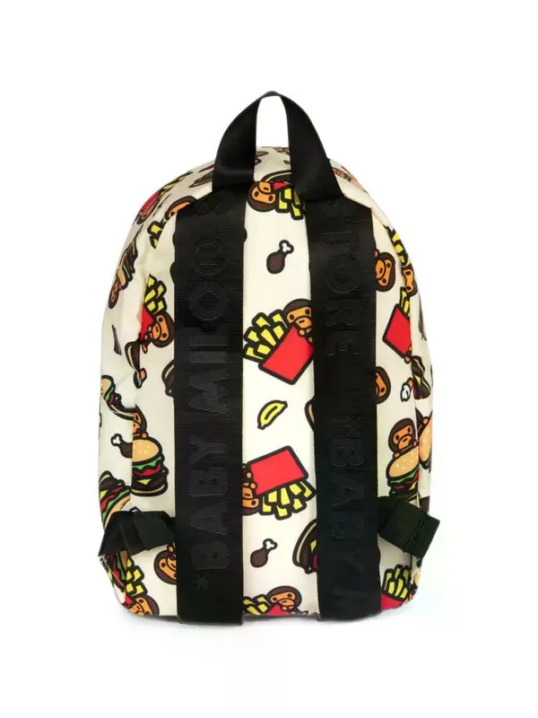 A BATHING APE Baby Milo Graphic-print Backpack - Neutrals