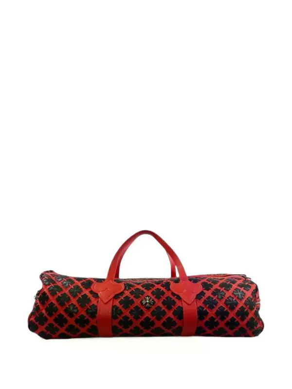 Chrome Hearts Cross-patch Leather Duffle Bag