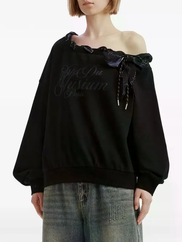 MUSIUM DIV. Bow-detail Off-shoulder Sweater