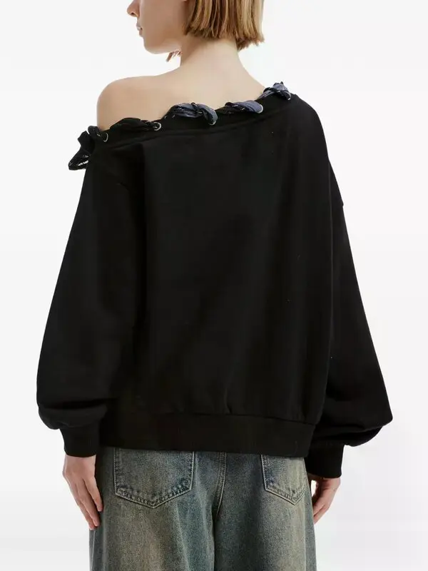MUSIUM DIV. Bow-detail Off-shoulder Sweater