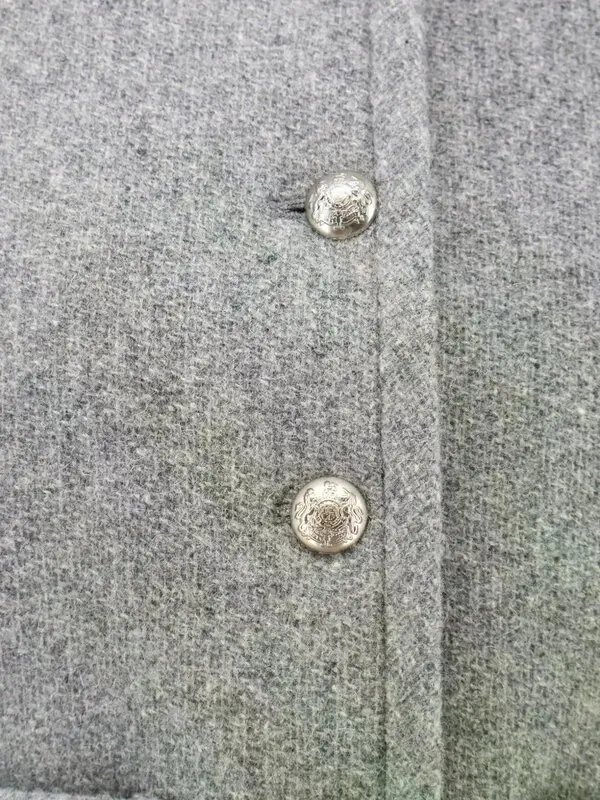 DUNST Button-up Collarless Tweed Jacket