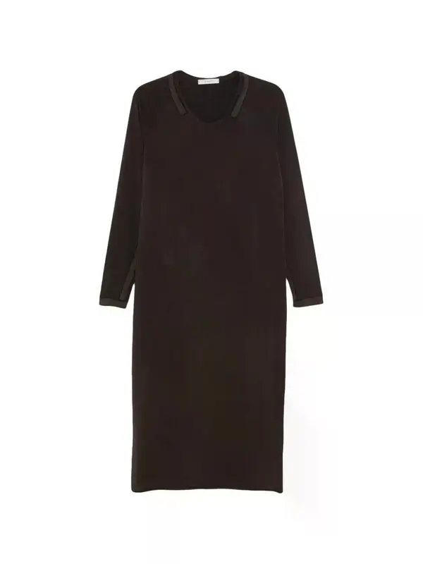 Kristensen Du Nord Raglan-sleeve Raw-cut Midi Dress - Brown
