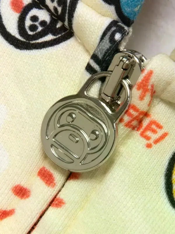 A BATHING APE Baby Milo Graphic-print Zip-up Hoodie - Neutrals