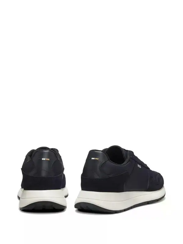 BOSS Lace-up Sneakers In Lightweight Fabric With Suede Trims