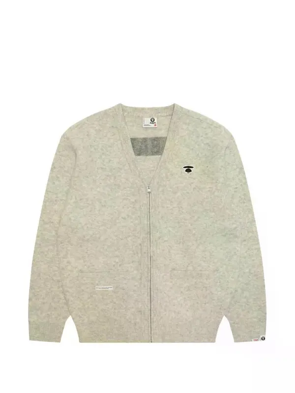 AAPE BY *A BATHING APE Logo-intarsia Zip-up Cardigan