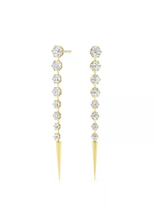 Sorellina Quill Diamond Drop Earrings - Gold