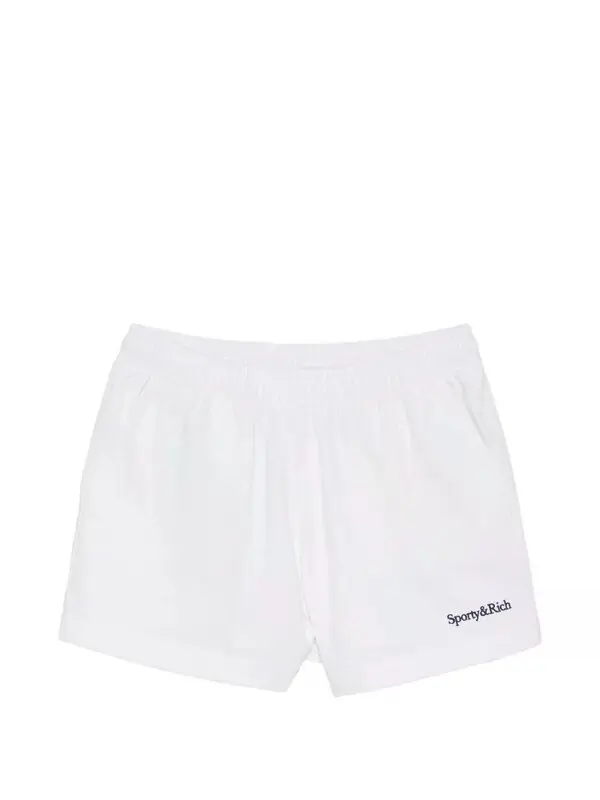 Sporty & Rich Logo-embroidered Elasticated Shorts - White