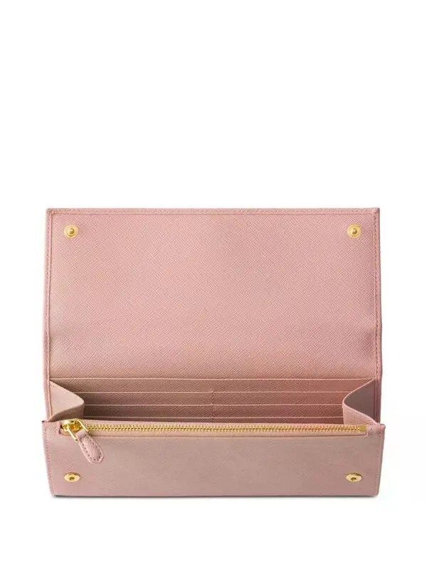 Prada Saffiano-leather Wallet With Shoulder Strap