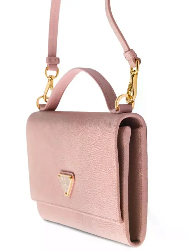 Prada Saffiano-leather Wallet With Shoulder Strap