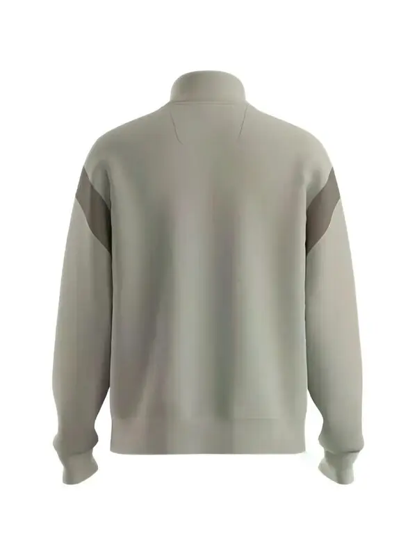 BOSS Zippered Cotton-blend Sweatshirt With Contrast Inserts
