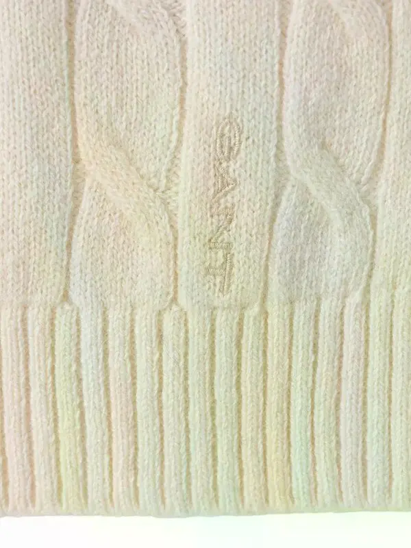 Gant Cable-knit Embroidered-logo Scarf