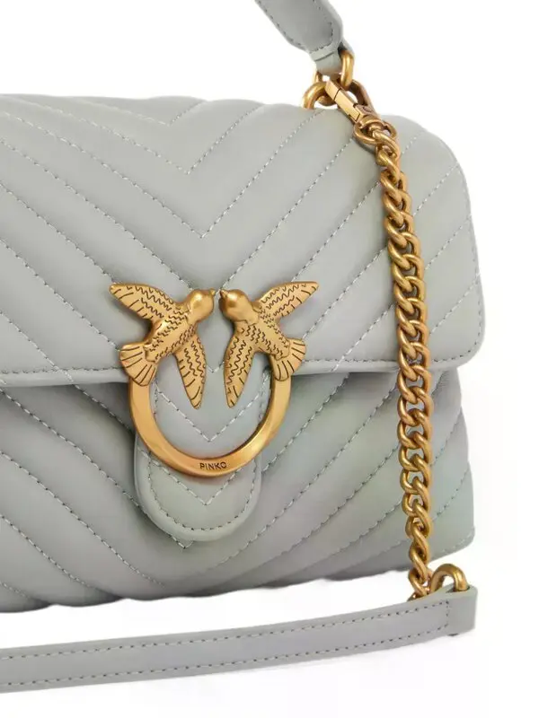 Pinko Mini Handbag Lady Love Bag Puff Chevron - Grey