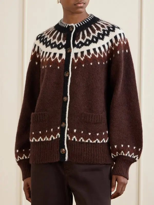 DÔEN Hue Knitted Wool-blend Cardigan - Multi