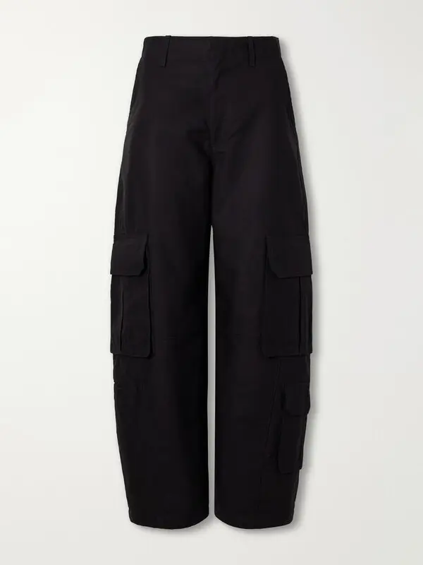 AGOLDE Ambika Utility Cotton-sateen Barrel-leg Pants - Black